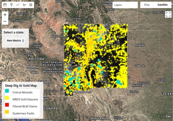 Deep Dig AI Gold Map New Mexico